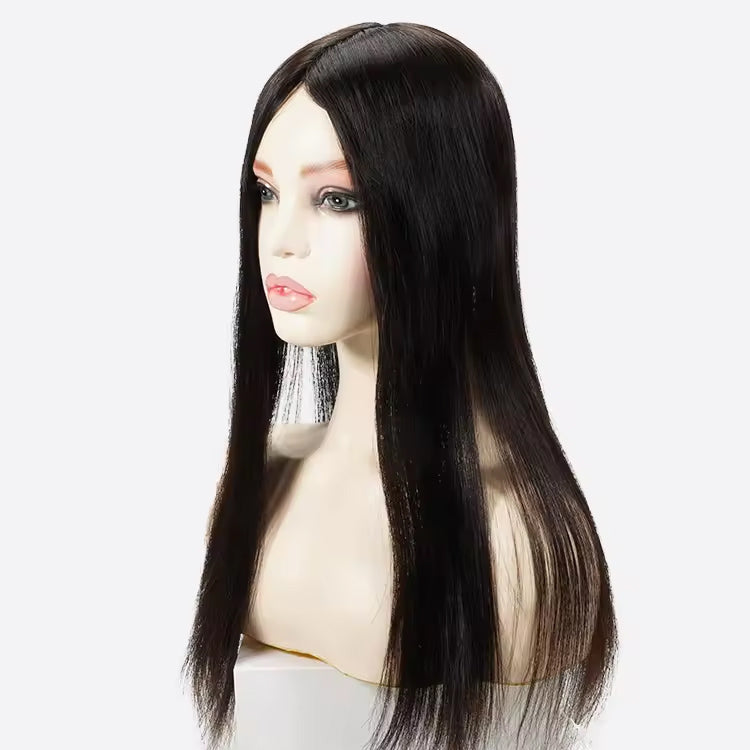 Hand Tied Chinese Remy 100% Human Hair Topper - 16 Inches B5# Transpar